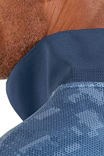Coolibar UPF 50+ Men's Erodym Long Sleeve Golf Polo - Sun Protective (Large- Blue Digital Camo)