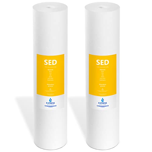 Express Water – 2 Pack Sediment Replacement Filter – Whole House Replacement Water Filter – SED High Capacity Water Filter – 5 Micron Water Filter – 4.5” x 20” inch…