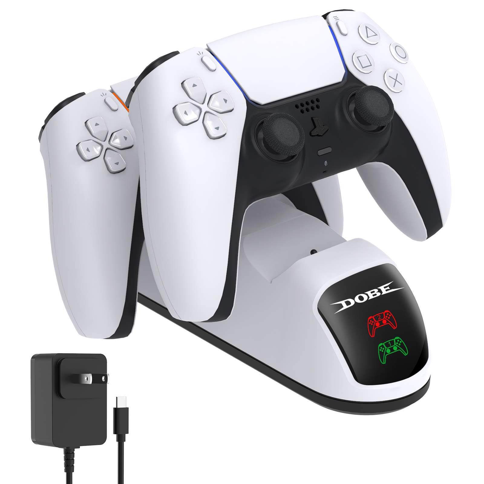 Charger for PS5 - Controllers Charging Station Compatible with Playstation 5, Dual USB Fast-Charging Stand for PS5 DualSense Controllers with LED Indicator