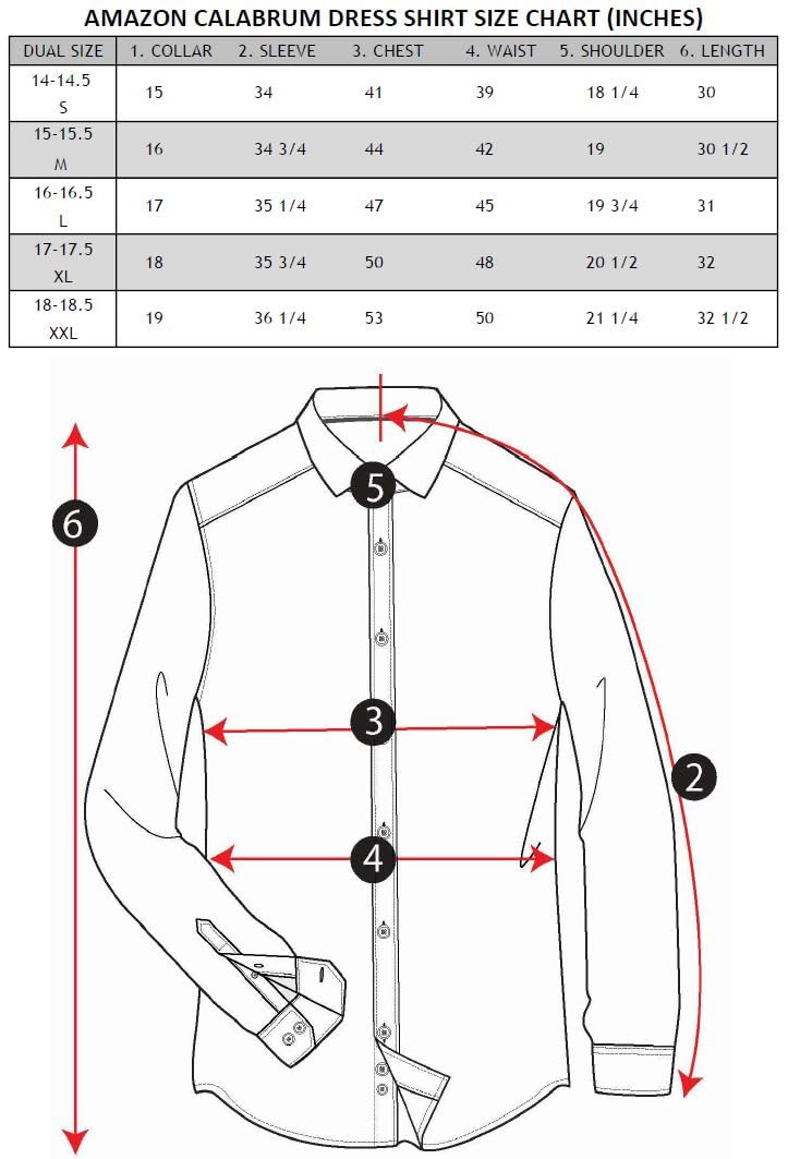 Calabrum Mens Long Sleeve Wrinkle Free Performance Dress Shirt, Forest, Large