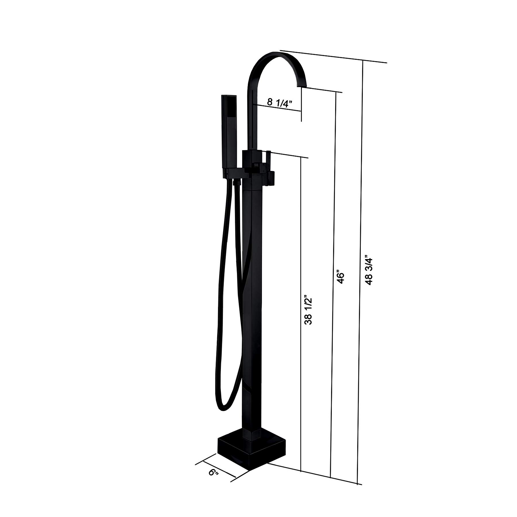 Freestanding Bathtub Faucet with Hand Shower