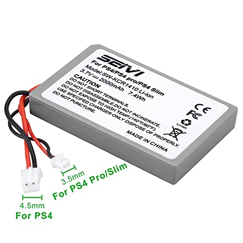 SEIVI [2 Pack 2000mAh LIP1522 Replacement Battery Compatible with Playstation 4 PS4 Dualshock 4 CUH-ZCT1E CUH-ZCT1H CUH-ZCT1U Wireless Controller (Big and Small Plug)