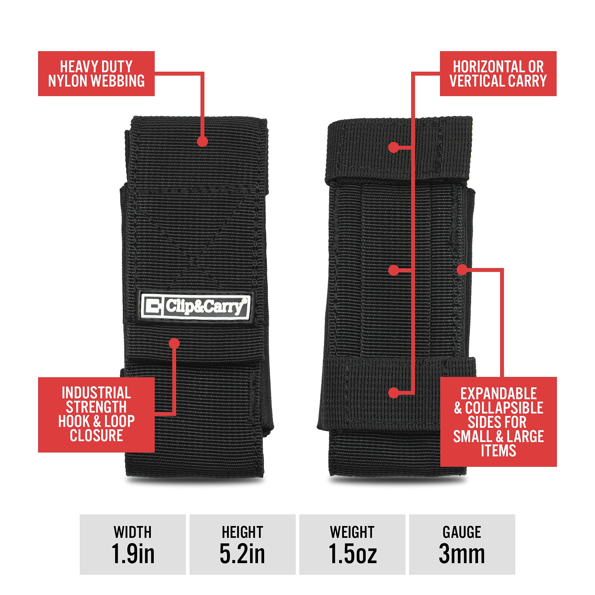 Clip & Carry STRAPT- TAC Belly Band Holster | Use with Any IWB Kydex Gun Holster for Concealed Carry, (kydex Holster not Included)