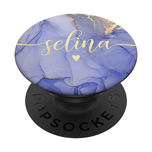 Selina Letter S Initial Cute Purple Personalized PopSockets Swappable PopGrip