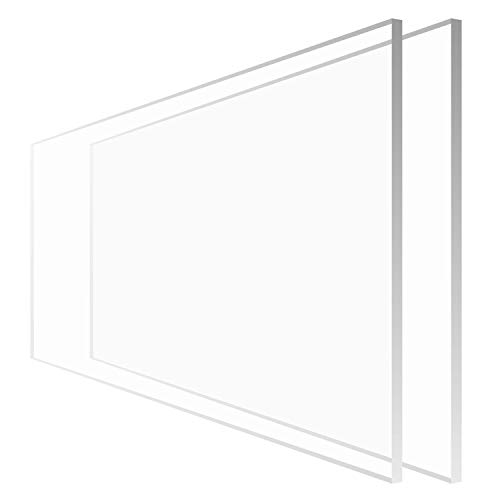 KLEARSTAND 2 Sheets of 12" x 24" x 0.09" (2.286mm Thick) Clear Plexiglass, Highly Versatile, Light Weight and High Impact Strength, Made in USA