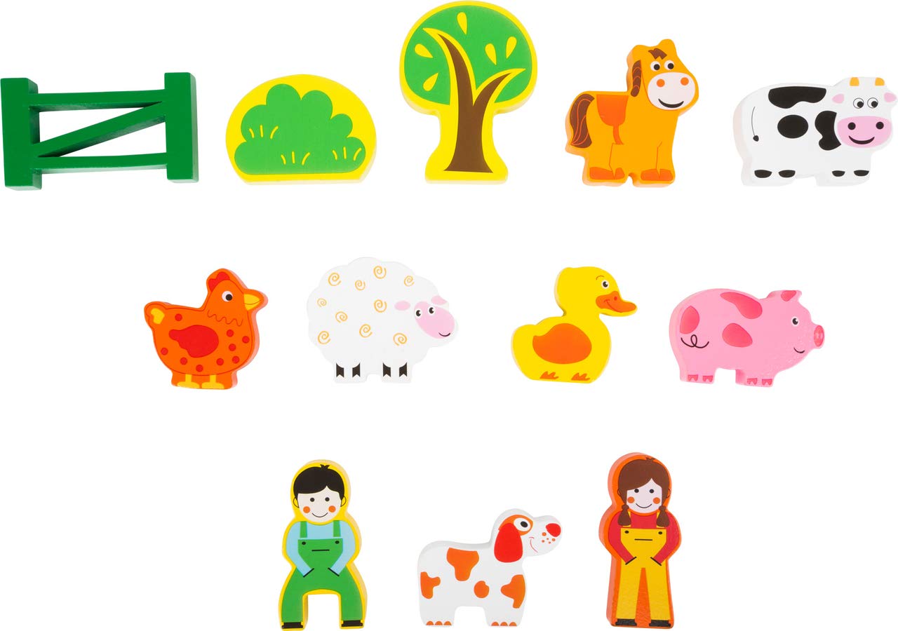 Small Foot Wooden Toys Farm Themed playworld in a Carrying case Designed for Children 3+, Multi (11111)