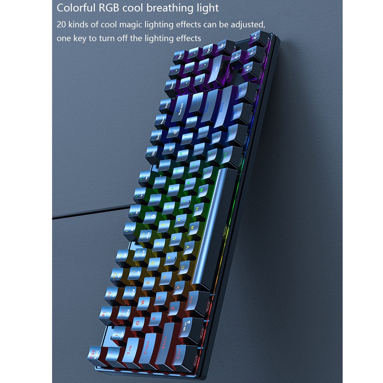 EXHNLE Mechanical Gaming Keyboard and Mouse Combo, Mechanical Keyboard Small Compact with 89 Key Computer PC Gaming Keyboard for PC/Laptop