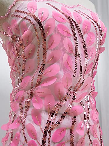 KAJURUI African Lace Fabric French Mesh Lace Fabric with Sequins 5 Yards Nigerian Lace for Party Dresses Sewing