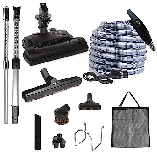 OVO, 550 AW, Compact and Powerful Central Vacuum System, Use with Disposable Filtration Bags only 18 Gal / 4.75L with 30ft Carpet Deluxe Accessory kit Included