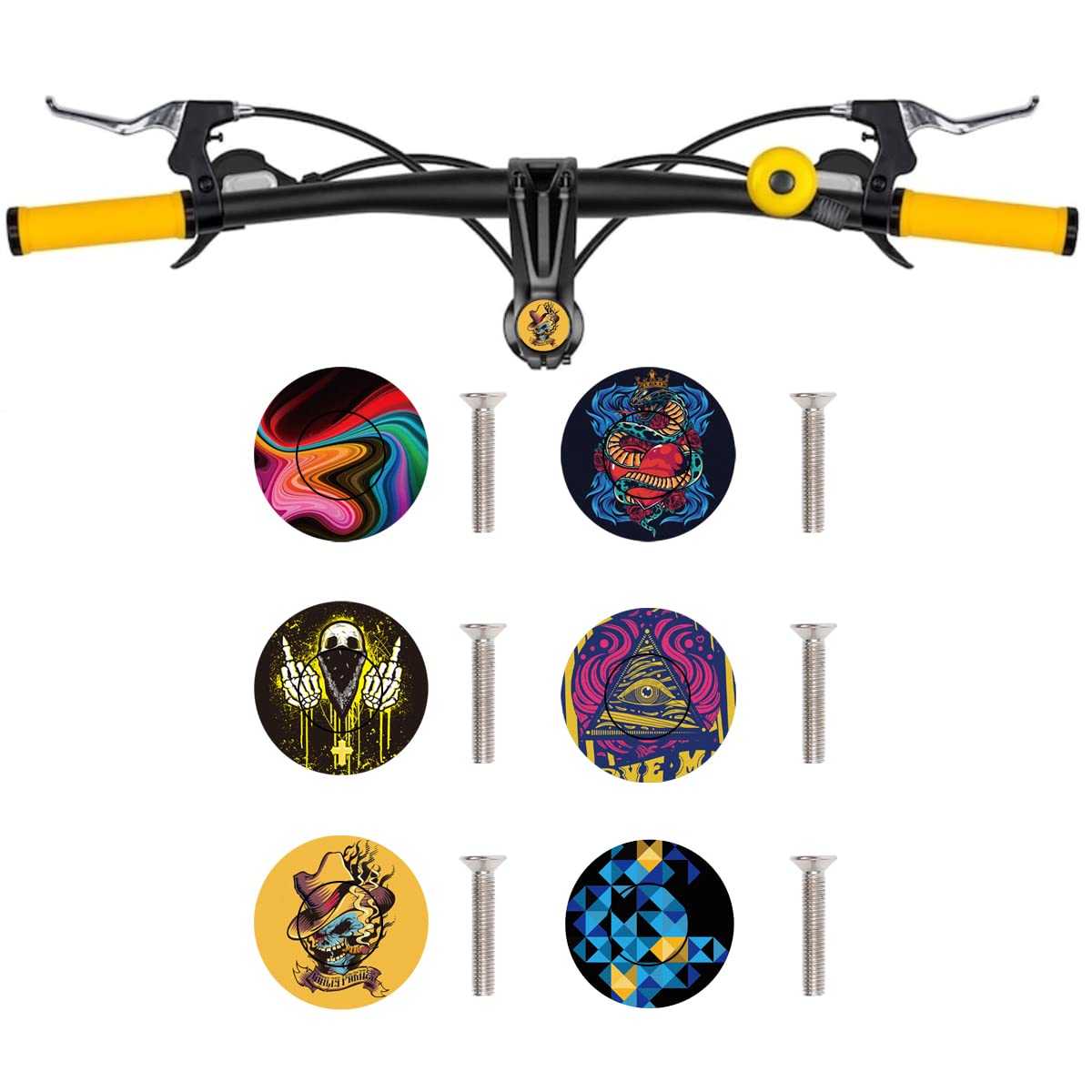 CNC Bike Headset Top Cap with Bolts,MTB Headset Cap for Bicycle Road Bike 1 1/8 Stems and Forks