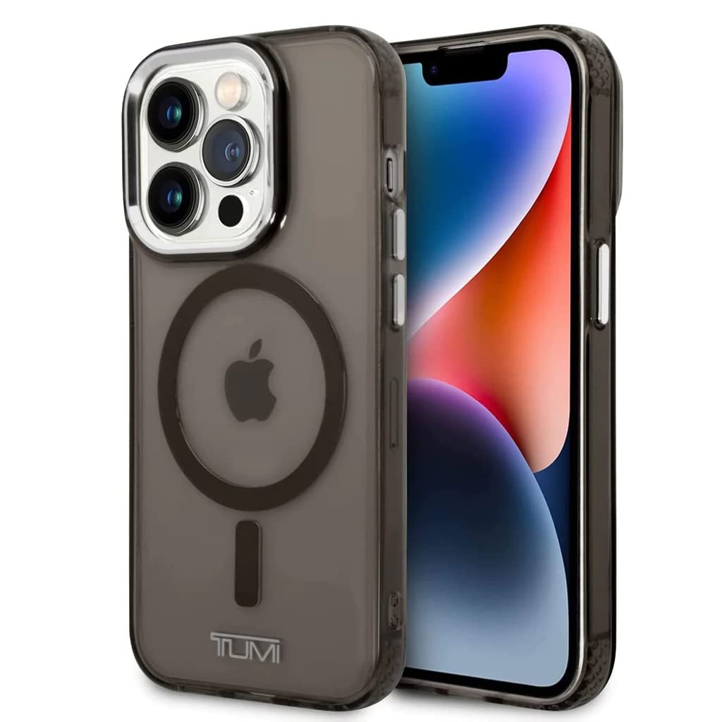 CG MOBILE TUMI Phone Case for iPhone 14 Pro Max in Clear Black MagSafe Compatible Case, Real Protective & Transparent Anti-Scratch Cover with Easy Snap-on, Shock Absorption & Signature Logo