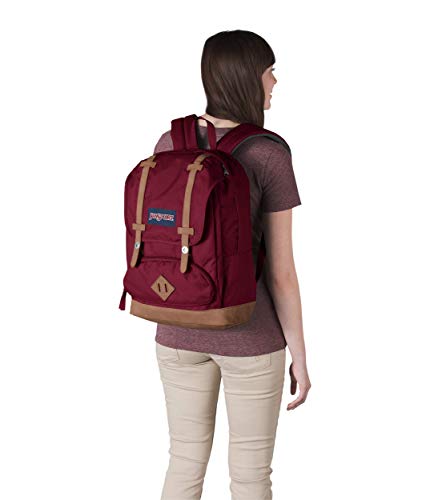 JanSport Cortlandt Laptop Backpack, Viking Red, 15” Laptop Sleeve-Synthetic Leather Shoulder Computer Bag with Large Compartment, Padded Straps-Book Rucksack for Men, Women