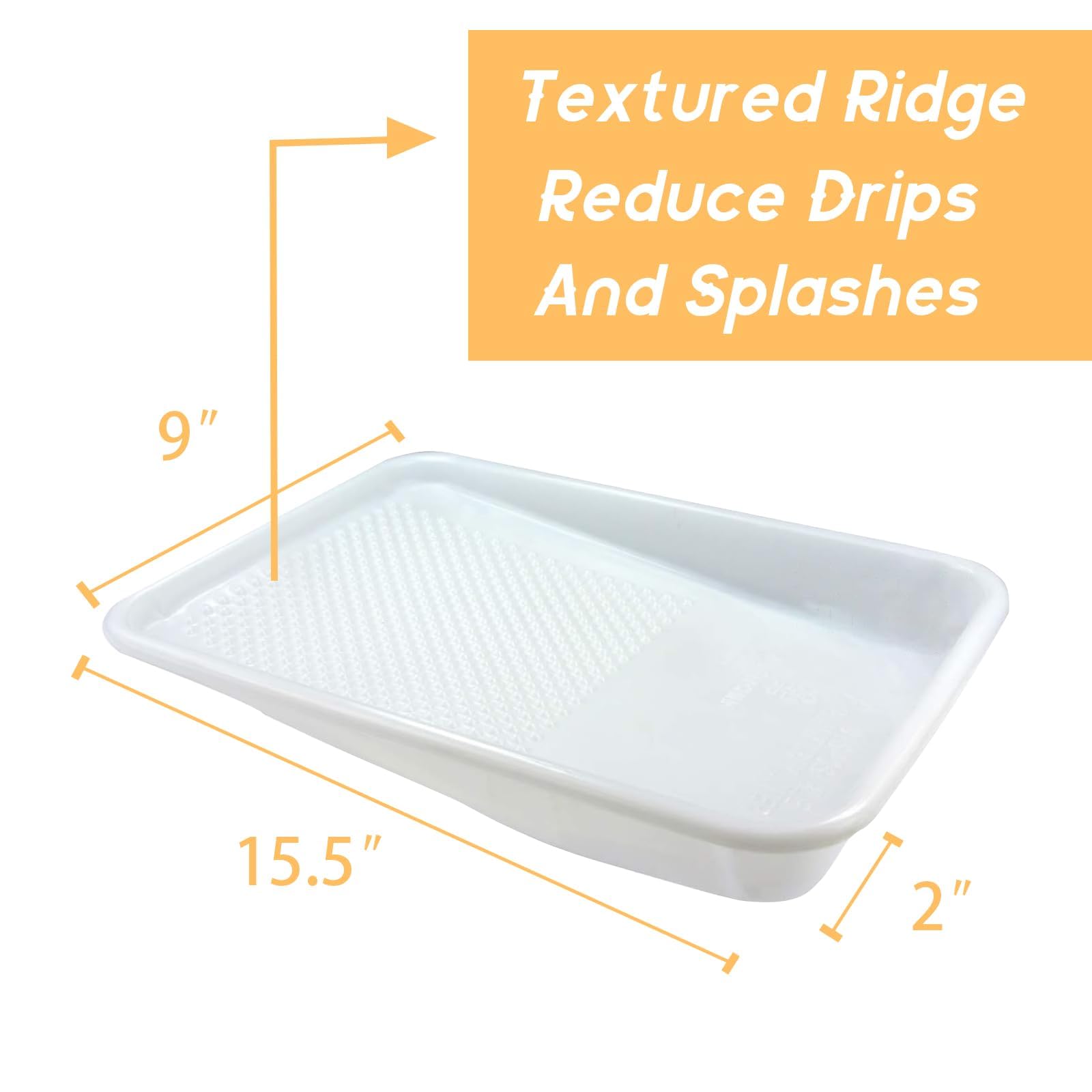 KINGORIGIN 1 Piece 9 Inch Metal Paint Tray with 10 Tray Liners, Paint Tray for Paint Roller, for Paint Brush, Paint Tray Liner Disposable for Home Wall Painting, DIY Painting Projects