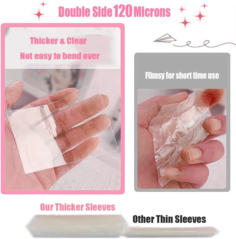 Card Sleeves 61x90mm 200PACK Photocard Protector Perfect for Double sleeving Small Japanese Sized Board Game Penny Sleeve for Sports Trading Kpo Baseball,Magic,MTG Sleeves (Clear-200pcs)
