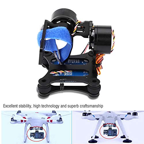 RC Drone Camera Gimbal, Metal Brushless Gimbal Board BGC 2.2 for 3/3+ / 4 Camera RC Drone Quadcopter Component Part Accessory(Black)