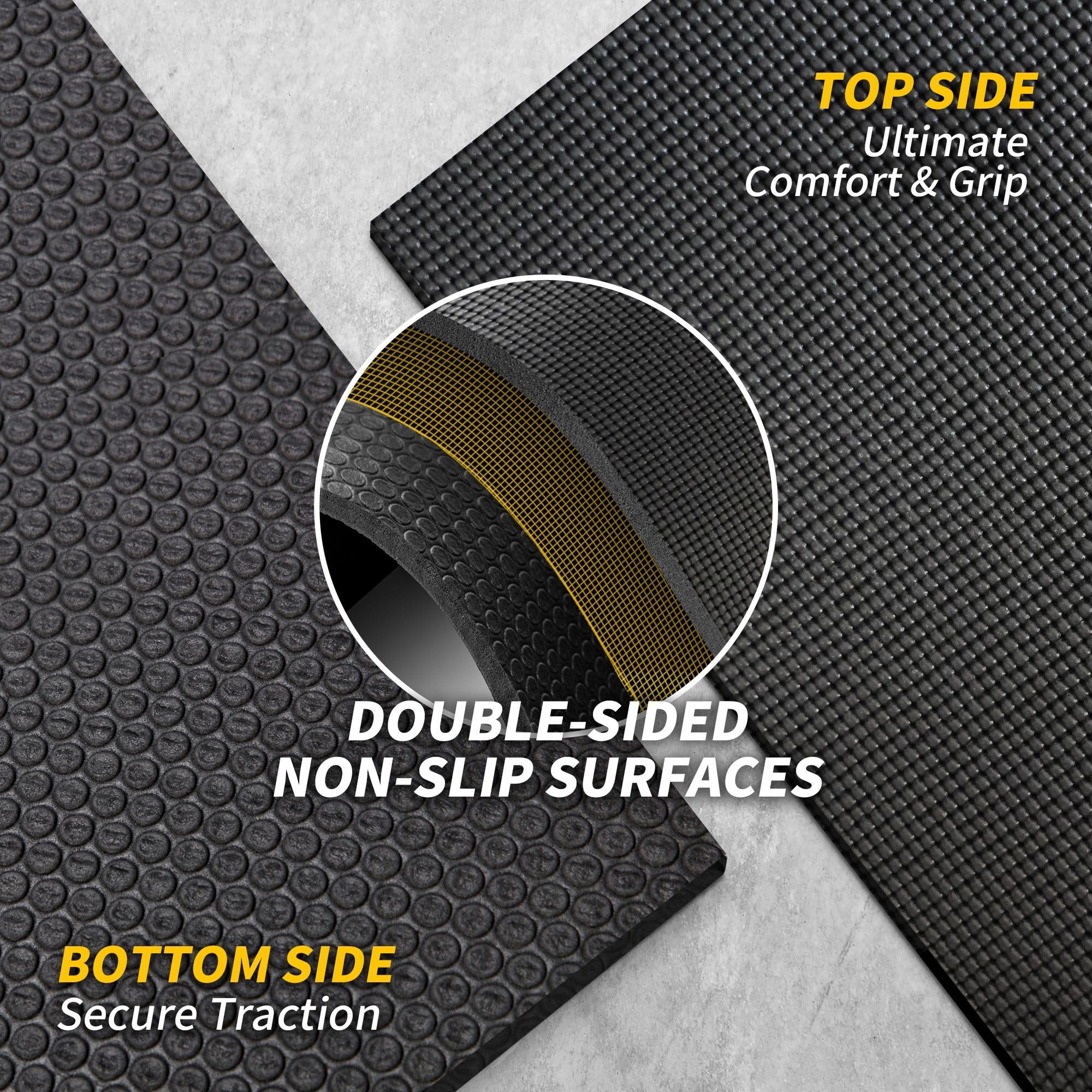 CAMBIVO Large Yoga Mat, Extra Thick Workout Mats for Home Gym, 6'x 4'x 8 mm Non Slip Wide Exercise Mat for Pilates, Stretching or Cardio, Use Without Shoes