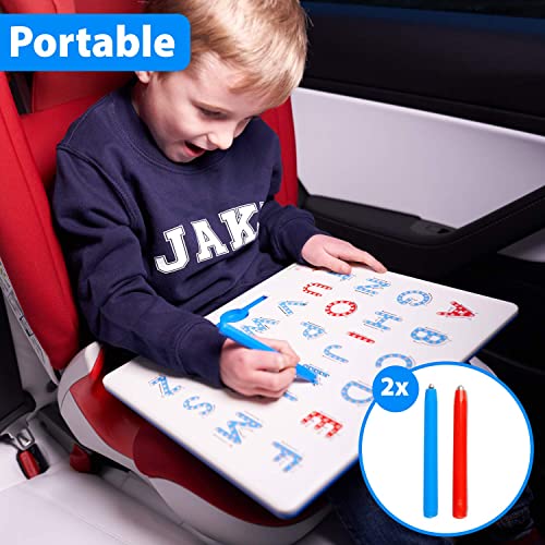 Chuchik Toys Magnapad Magnetic Drawing Board β Interactive Alphabet Letter Tracing Board Game for Ages 3-5 β Portable Kids Writing Board and 2 Pen Magnets for Educational Play and Alphabet Games
