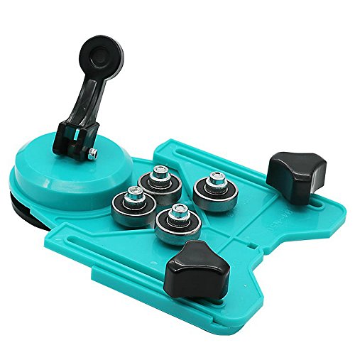 Drill Bit Hole Saw Guide - 1/4"- 3-1/4" Adjustable Tile Hole Cutter Centering Locator Holder Jig Fixture with Vacuum Suction Base for Ceramic, Tile, Glass, Marble, Porcelain