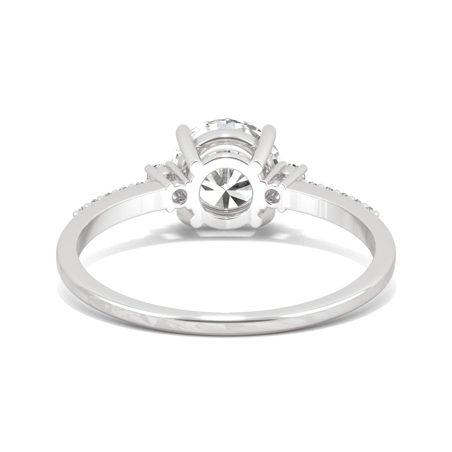 Charles & Colvard Created Moissanite 7mm Round Cut Engagement Ring for Women | 1.31 cttw DEW | Lab Grown | Solid 14K White Gold with Rhodium | Size 7