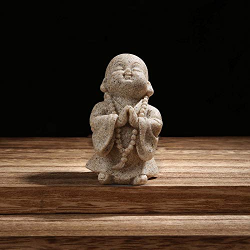 Carefree Fish Buddha Statue Minimalist Sandstone Buda Ornament Monk Figurine Zen Decor Bring Home a Ray of Sunshine