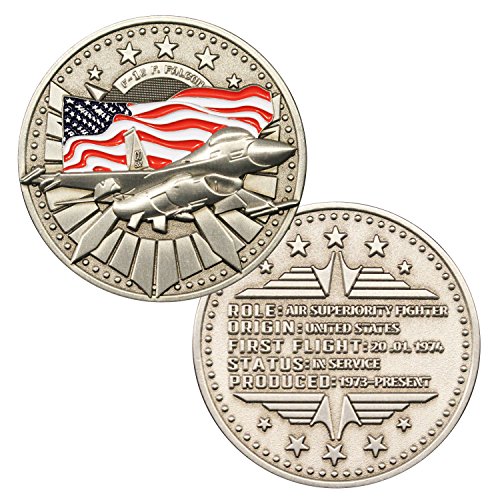F-16 Fighting Falcon Challenge Coin! Fighter Jet Military Coin, Aircraft Plane Custom Coin! Designed by Military Veterans!