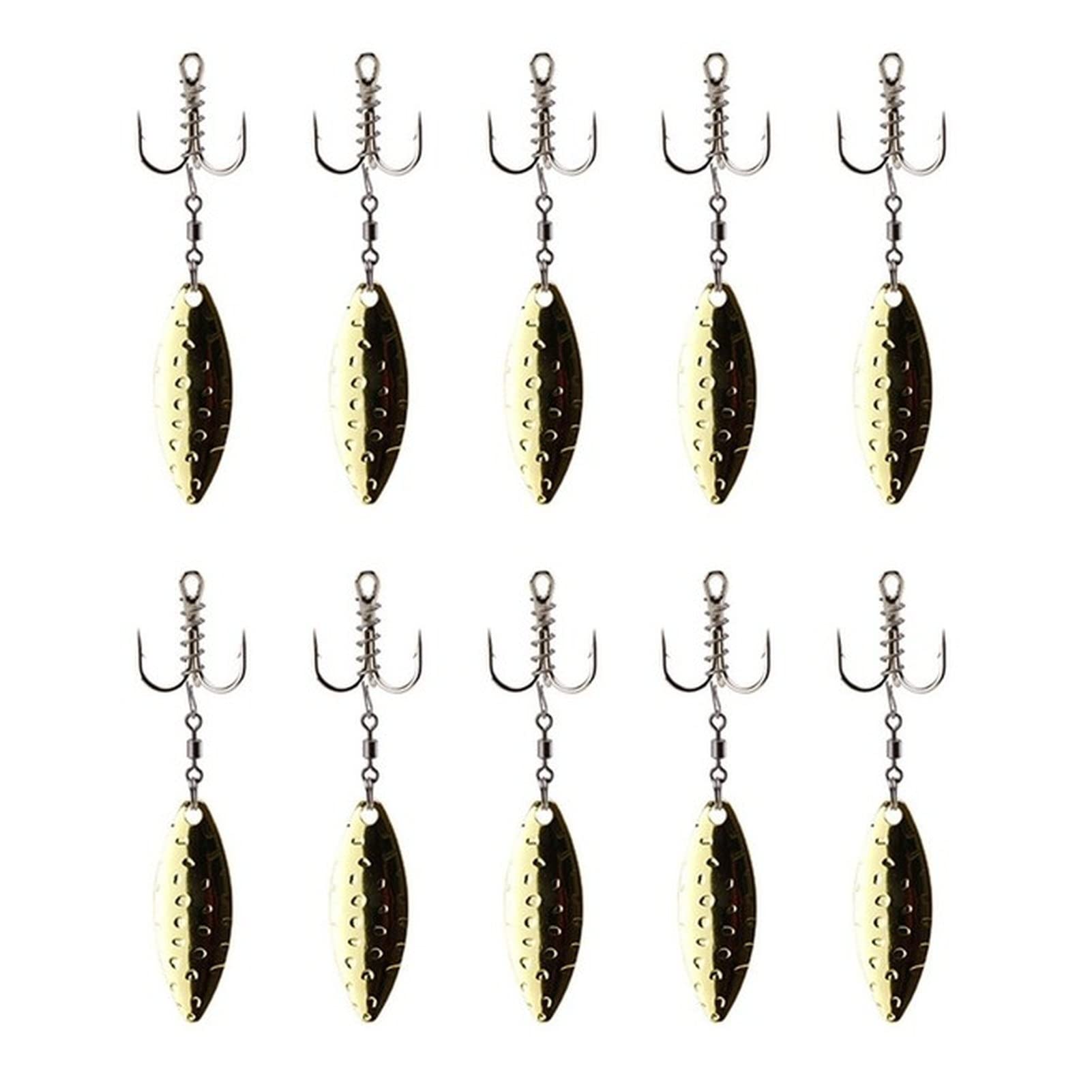 chaber Hooks 10pcs Bait Spring Dough Treble Hooks with Spinner Spoon Bait with Hooks for Lure Fishing Tackle Fishing Hooks (Size : 2)
