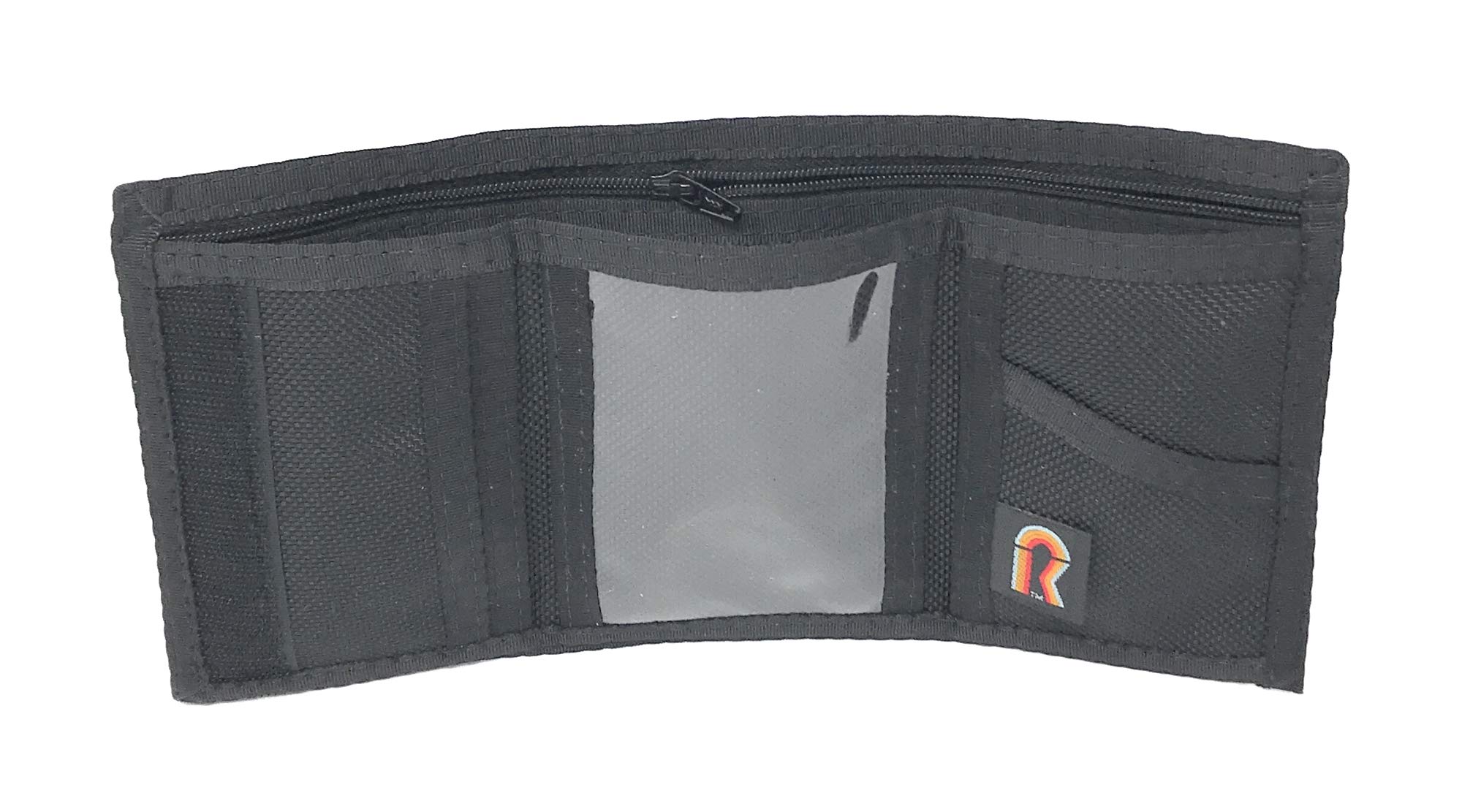 Rainbow of California Nylon 1000 Denier Ballistic Trifold Wallet with ID Slot - Military-Strength Durable Water-Resistant Wallet with Zippered Compartment Lasts 10+ Years Made in USA (Black)