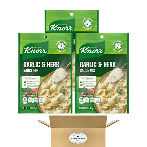 Knorr Sauce Mix Creamy Pasta Sauce For Simple Meals and Sides Garlic & Herb No Artificial Flavors, No Added MSG 1.6 oz - Pack of 3 (4.8 oz in total)