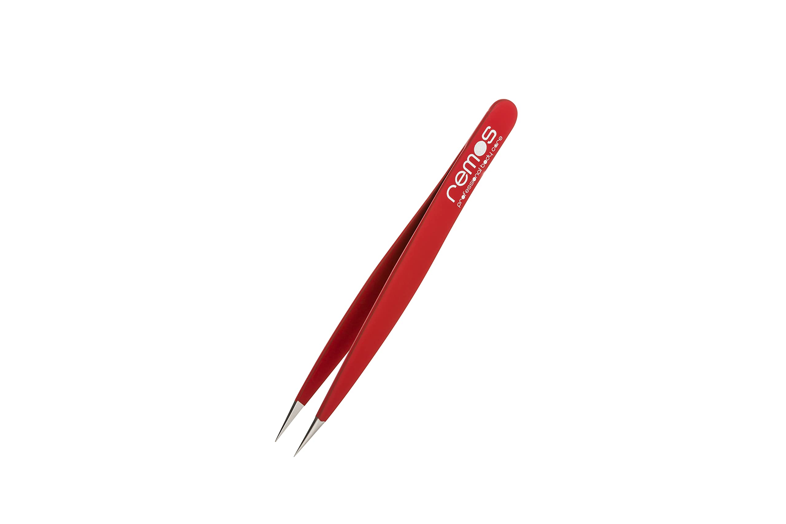 REMOS Splinter Tweezers stainless steel [3.75"/ 9.5 cm]fine tip red