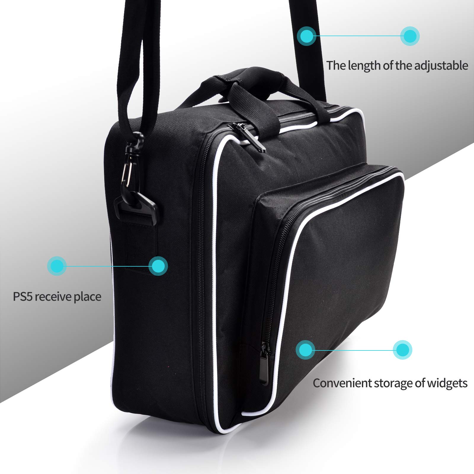Carrying Case for PS5 - Can hold Playstation 5 host ,Controller, Games, Accessories Shidewu