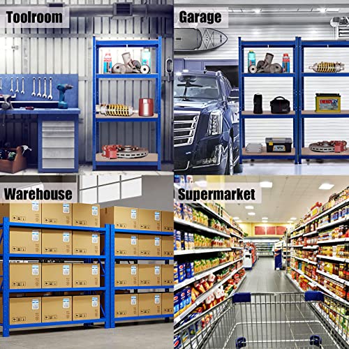 ERGOMASTER Storage Shelves Metal Garage Shelving Unit 4-Shelf Adjustable Heavy Duty Boltless Organizer Rack for Home Warehouse Pantry Office 64" W x 16" D x 63" H(Blue,2Pack)