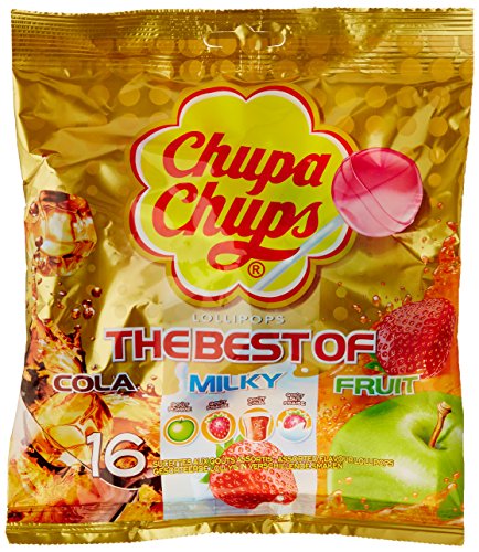Chupa Chups Lollipops, 16 Pieces, Fresh Fruit Flavors, 6.77 Ounce Total Weight