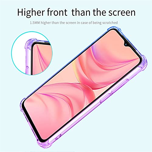KOARWVC Case for Infinix Hot 10 Lite Case, Smart 5 X657B Case, Crystal Clear Case Gradient Slim Anti Scratch TPU Shockproof Protective Phone Cases Cover for Infinix hot 10 lite (Purple/Blue)