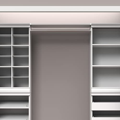 ClosetMaid Modular Shelf & Hang, Wood Organizer Adjustable Closet, Add On Storage Accessory, White, Shelf and Hang Rod Kit