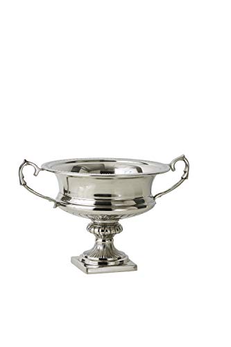 Serene Spaces Living Silver-Plated Trophy Flower Urn, Use for Home Decor, Event Centerpieces, Wedding, Parties, Floral Arrangements, Medium 10" Diameter