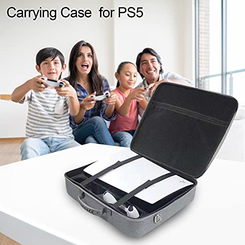 Carrying Case for PS5 Portable PS5 Host Accessories Storage Bag Waterproof Travel Bag for PS5 Models, Gray