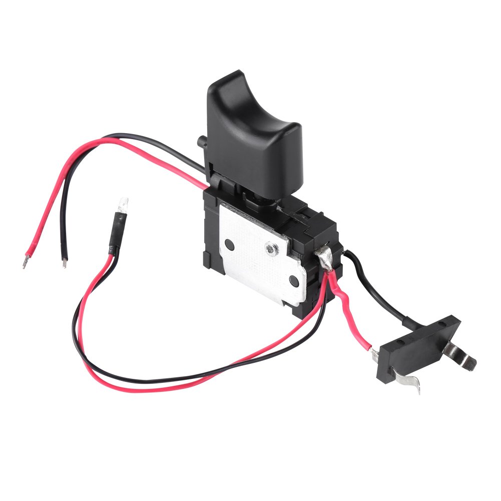 Drill Trigger Switch, Akozon Cordless Drill Speed Control Trigger Switch 7.2 V - 24 V Lithium Battery Cordless Drill Speed Control Trigger Switch with Small Light
