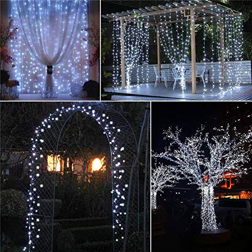 Solar String Lights 100LED 36FT Waterproof Indoor Outdoor Lighting for Garden Copper Wire 8 Modes Fairy Lights for Home Decor Patio Garden Party (White)