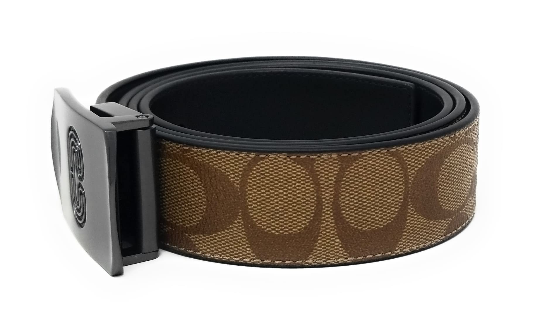 COACH Men's Plaque Buckle Cut To Size Reversible Belt, 38 Mm
