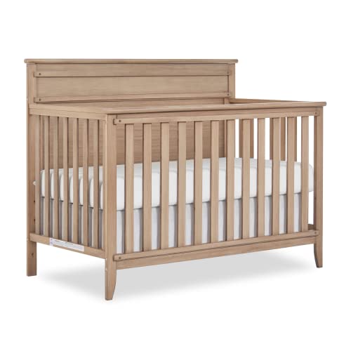SweetPea Baby Bayfield 5-in-1 Convertible Crib in Sand Dunes, JPMA, and Greenguard Gold Certified, Made of Sustainable New Zealand Pinewood, Sturdy and Durable Crib