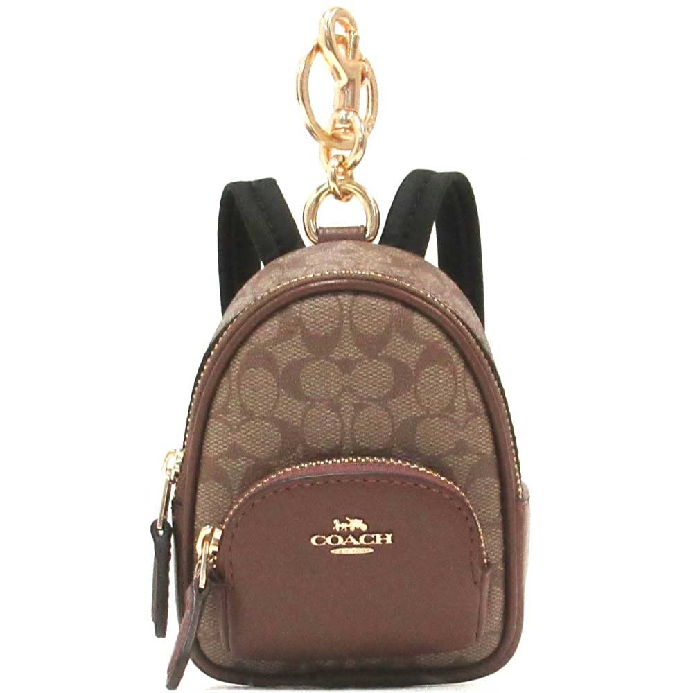 COACH Mini Backpack Coin Case Charm Key Chain (Khaki / Saddle)