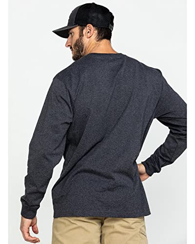 Carhartt Men's Loose Fit Heavyweight Long-Sleeve Pocket T-Shirt, Carbon Heather, REG-M