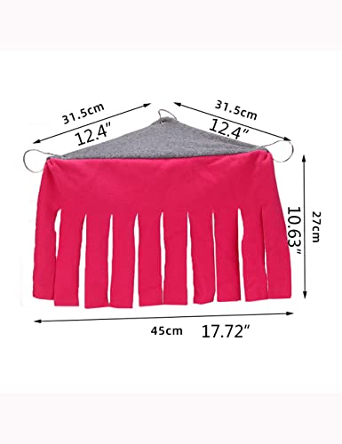 Hamster Hammock 2 Pieces Dutch Pig Rabbit Hedgehog Fringe Corner House shelter Tent nest Small pet shelter (Green)