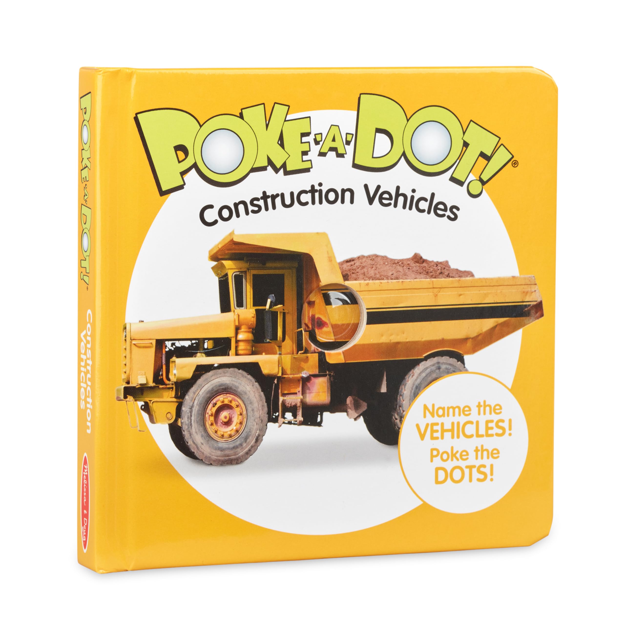 Melissa & Doug Children’s Book – Poke-a-Dot: Construction Vehicles (Board Book with Buttons to Pop)