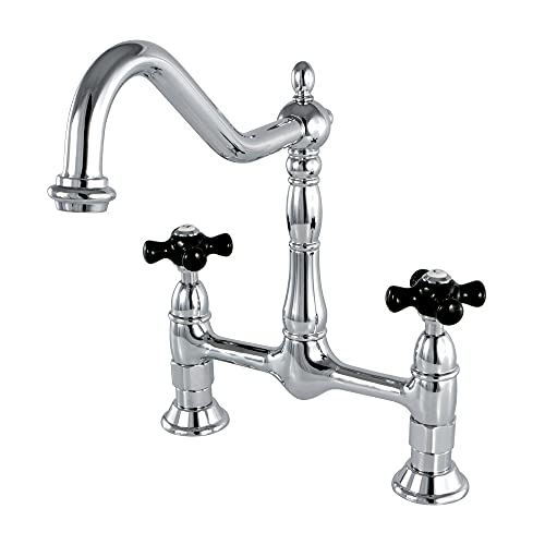 Kingston Brass KS1171PKX Duchess Bridge Kitchen Faucet, 8-3/4", Polished Chrome