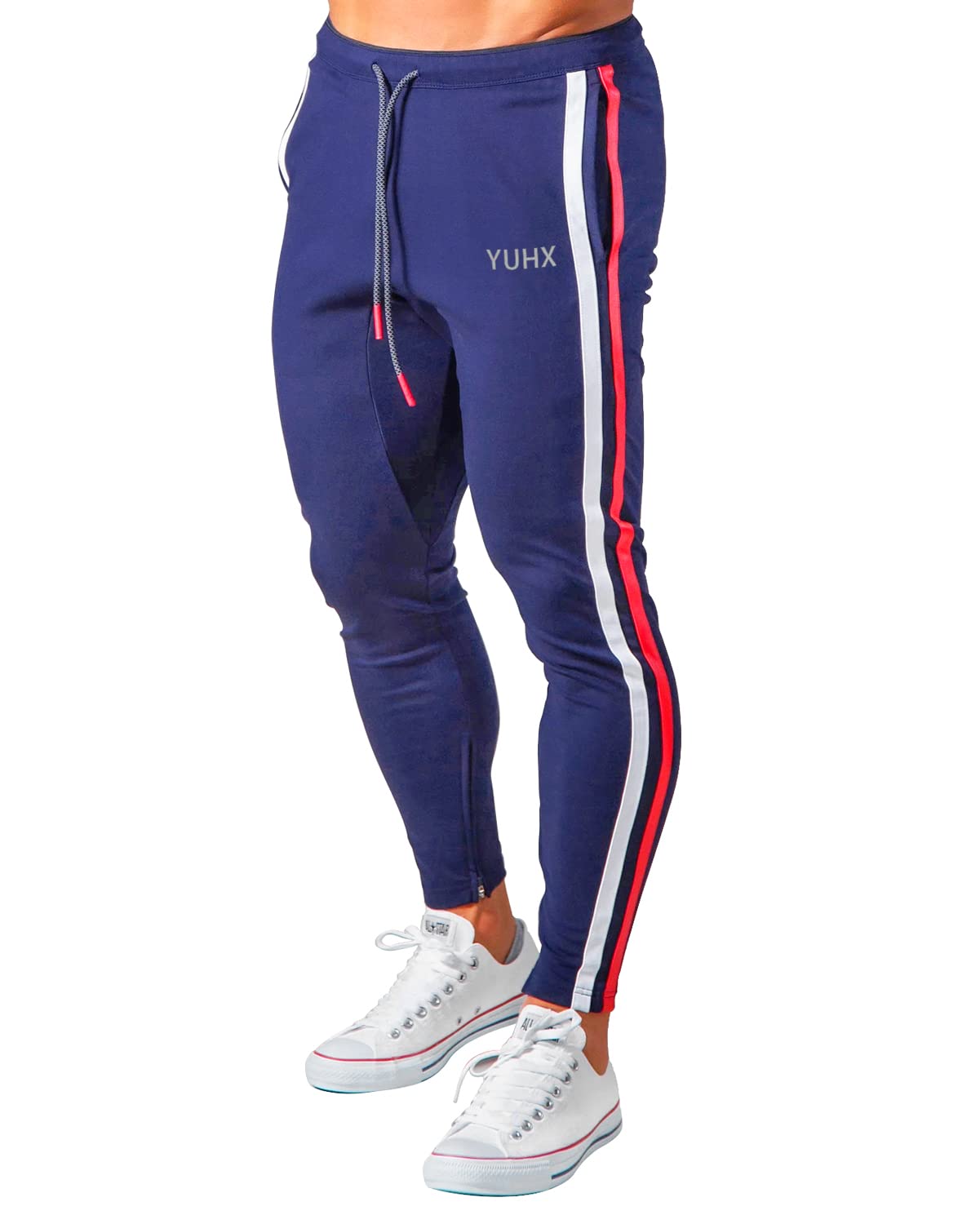 CANGHPGIN Joggers for Men Navy Sweatpants with Pockets Slim Fit Tapered Leg Track Pants Athletic Workout Pants