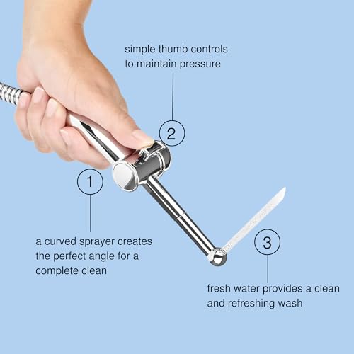 Hand Held Bidet Sprayer for Toilet: Brondell CleanSpa Advanced Bidet Attachment with Precision Pressure Control Jet Spray - Ergonomic Handheld Bidet for Toilet - Toilet Water Sprayer and Hose Set