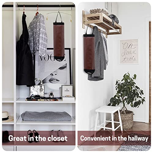SWISSELITE Plastic Bag Holder, Wall Mount Shopping Bag Organizer, Reusable Mesh Hanging Grocery Bags Storage Dispensers