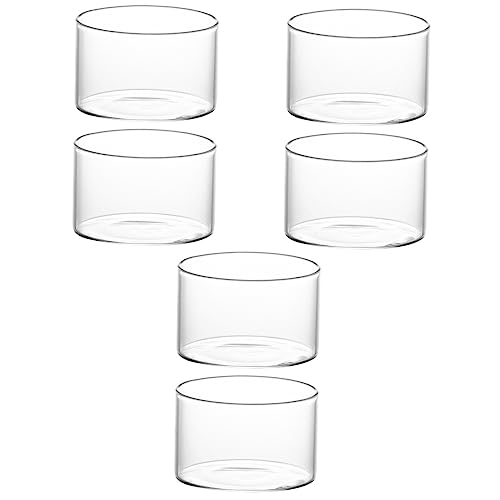 Healifty 6 Pcs Pudding Mold Cups Round Glasses Juice Glass Candy Mold Round Dessert Bowl Glass Jelly Bowl Cocktail Glasses Glass Pudding Cup Dessert Supply Transparent Yogurt Cup With Cover