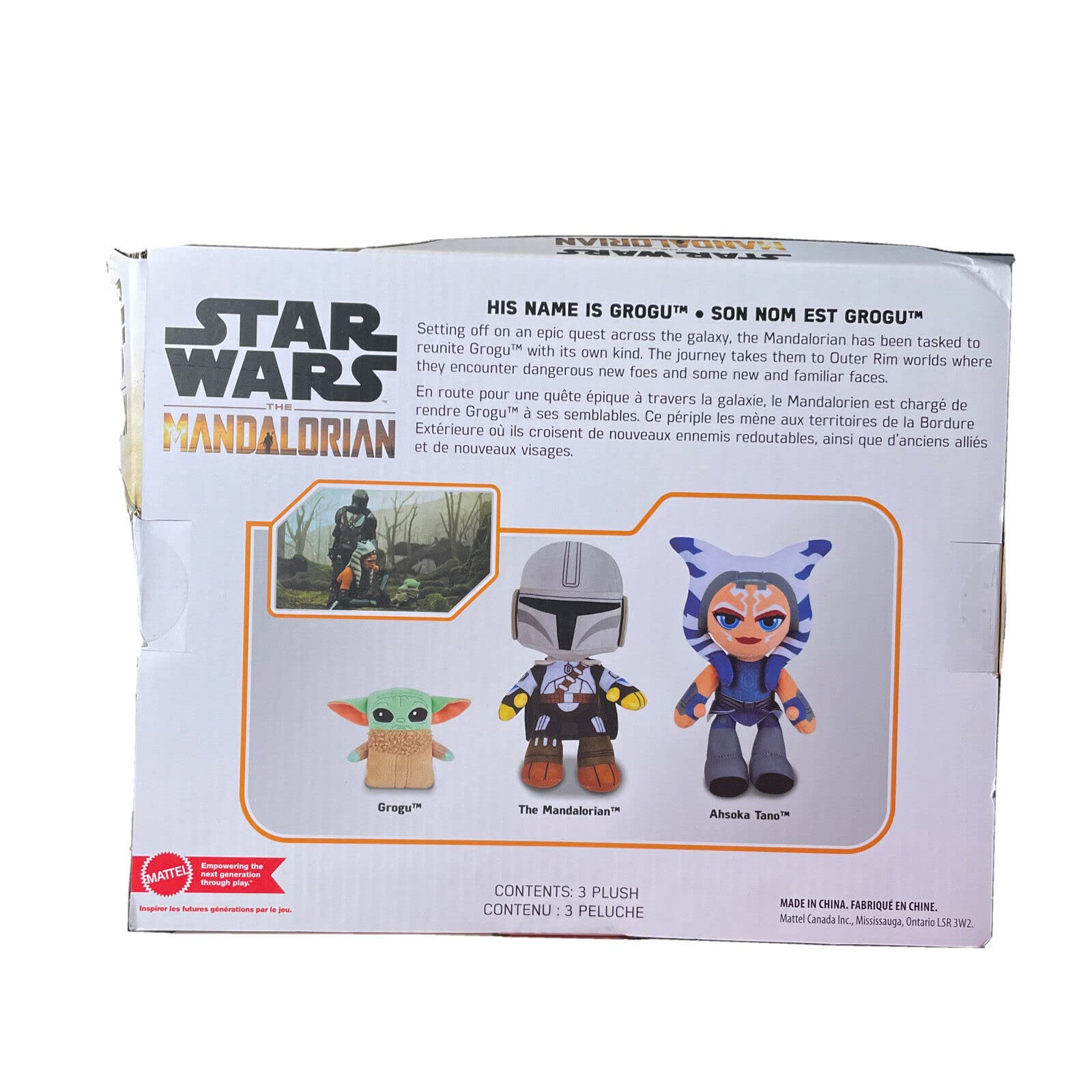 Star Wars: The Mandalorian 3-Pack Plush Set Including The Mandalorian, Ahsoka Tano & Grogu